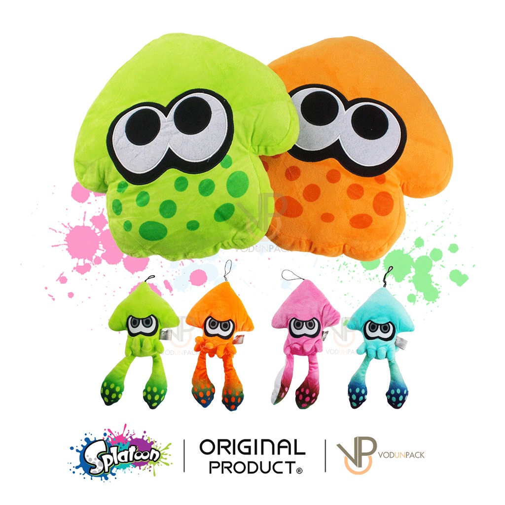 หมอน Splatoon น้องหมึก Squid มีให้เลือก 2 สี เขียว ส้ม นุ่มๆ น่ากอด ...