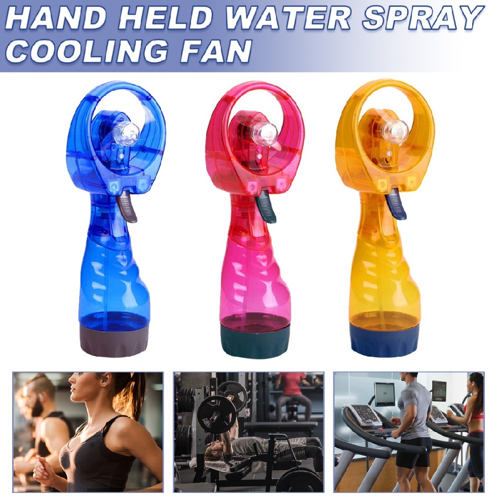 Handheld Water Spray Portable Cooling Mist Fan Travel Gadget Battery ...