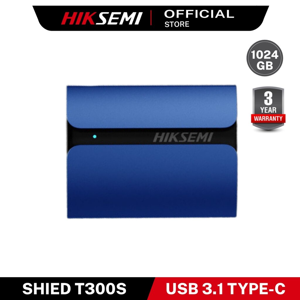 HIKSEMI PORTABLE SHIELD SSD T300S 1TB GLACIUS EXTERNAL STORAGE WARRANTY ...