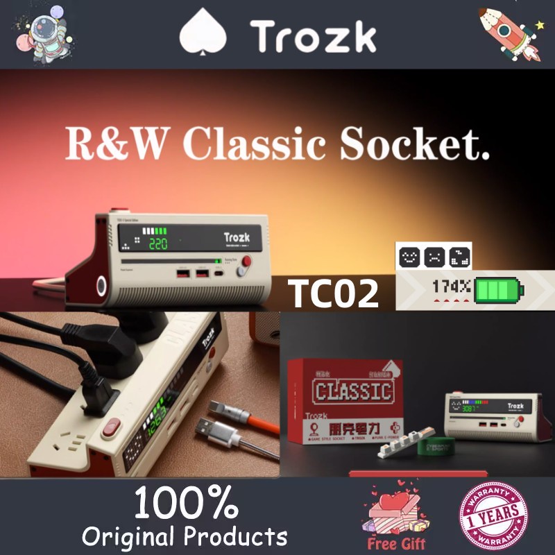 Trozk TC02 20W ซ็อกเก็ตชาร์จเร็ว อเนกประสงค์ 1.8 ม. สีแดง และสีขาว ...