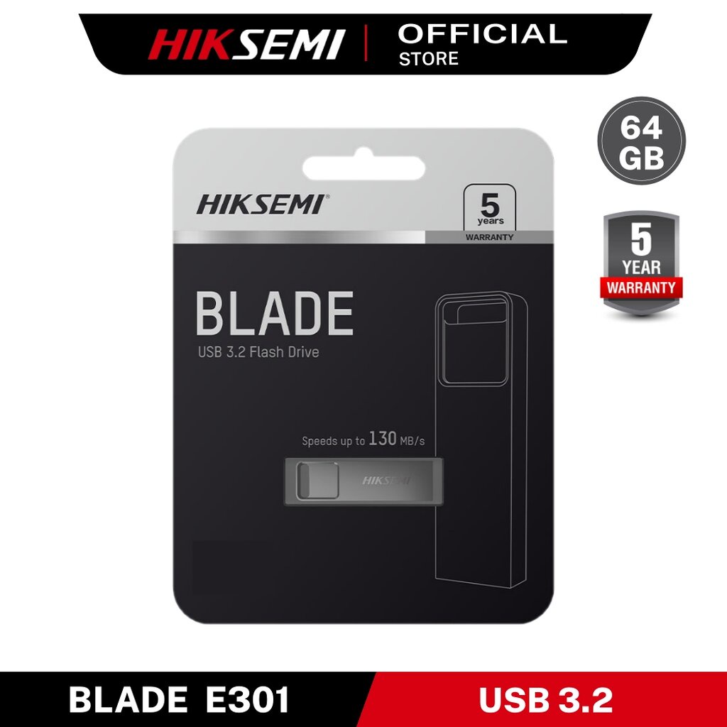 HIKSEMI BLADE E301 64 GB FLASH DRIVE TRANFER UP TO 6x FASTER THAN USB 3.2 WARRANTY 5 YEARS ...