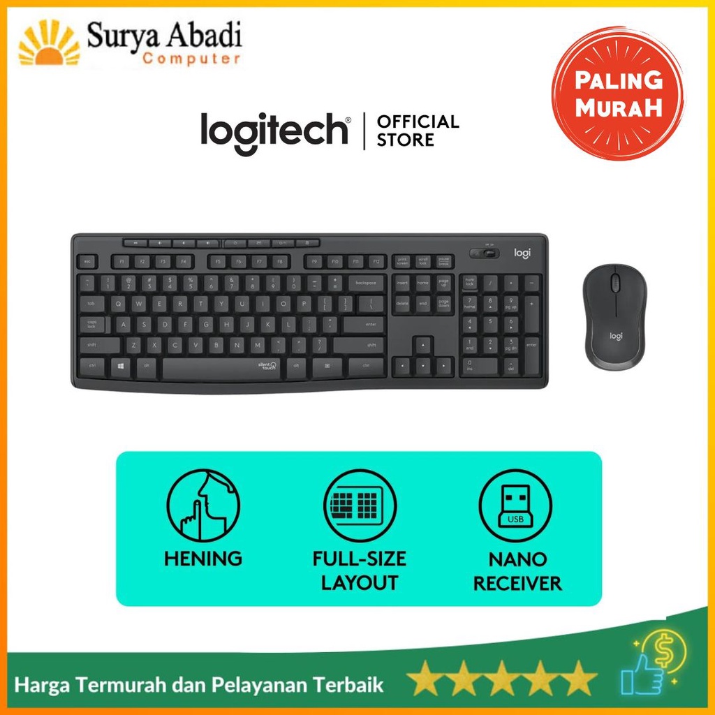 Logitech MK-295 เมาส์คีย์บอร์ดไร้สาย MK295 | Shopee Thailand