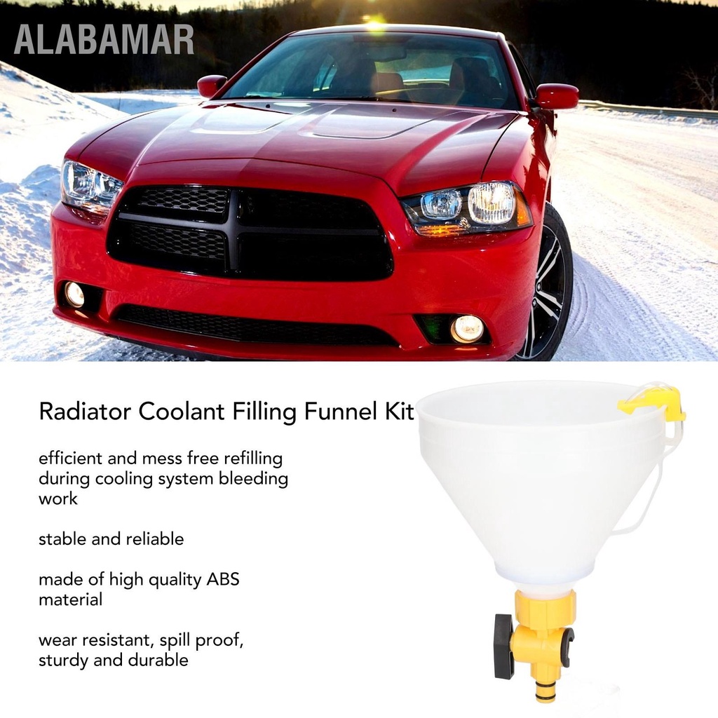 ALABAMAR หม้อน้ำเครื่องยนต์ Coolant Filling Funnel Kit Spill Proof ...