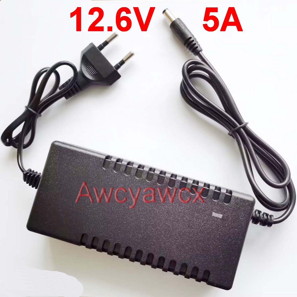 อะแดปเตอร์ชาร์จแบตเตอรี่ลิเธียมไอออน 12.6V 5A 4A 3A 2A 1A 500mA Li-ion LiPo 3S 18650 AC DC ...