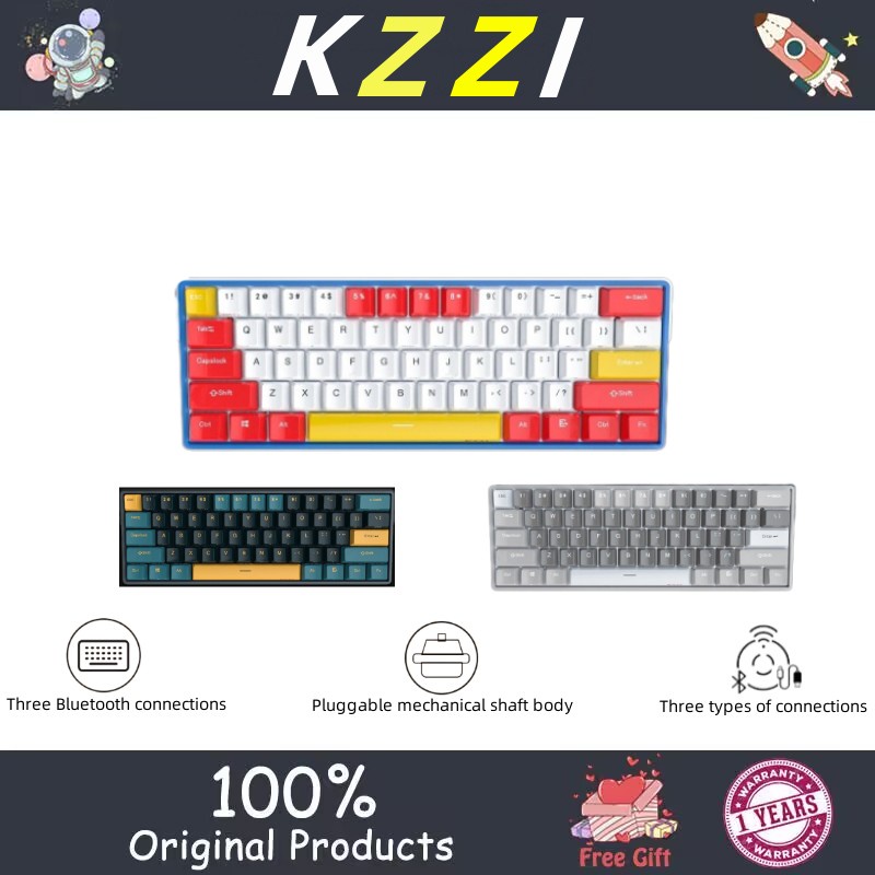 Kzzi K61 คีย์บอร์ดบลูทูธ 2.4G จับคู่สี | Shopee Thailand