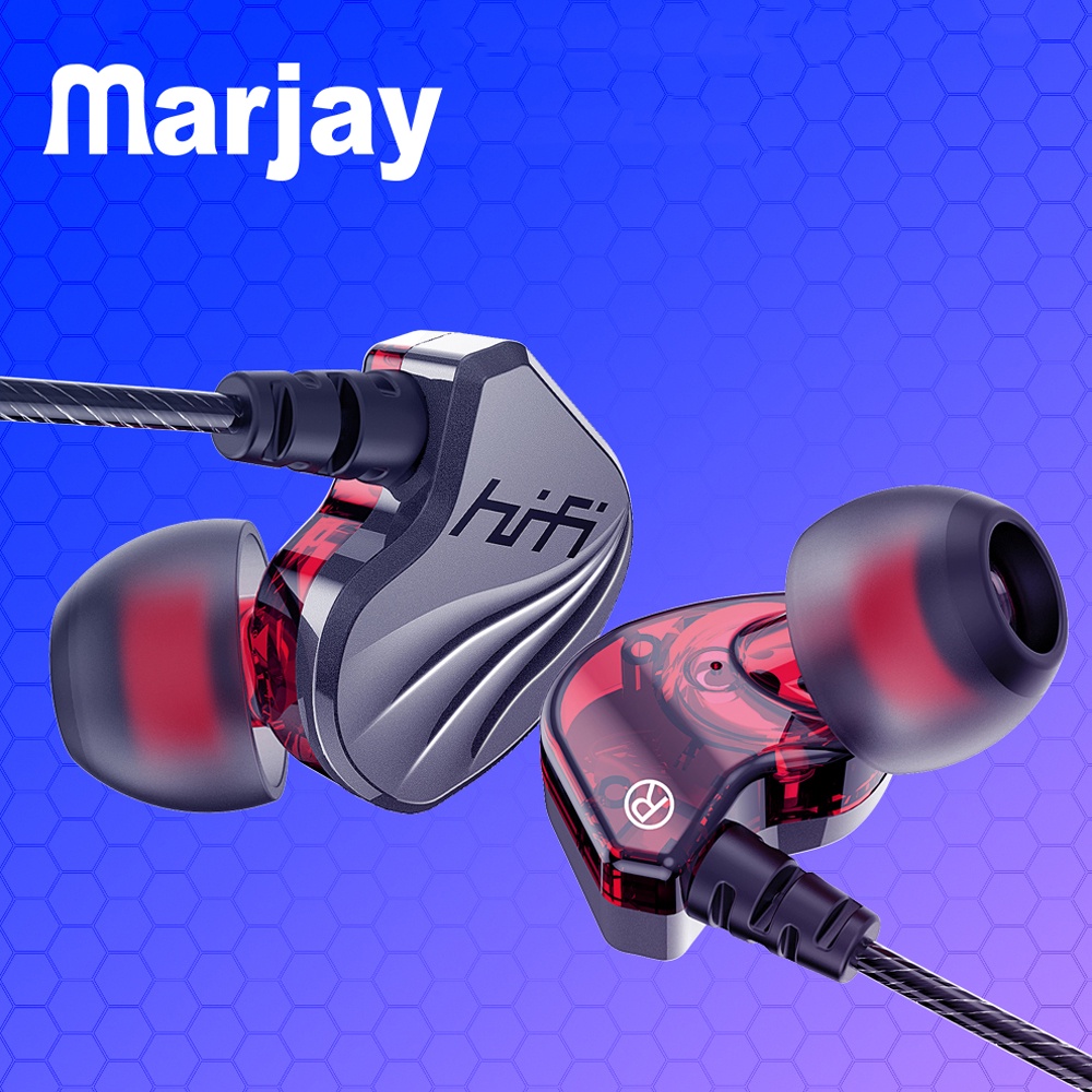 Marjay HIFI หูฟังอินเอียร์ แบบมีสาย ไดนามิก เบสหนัก 6D พร้อมไมโครโฟน ...