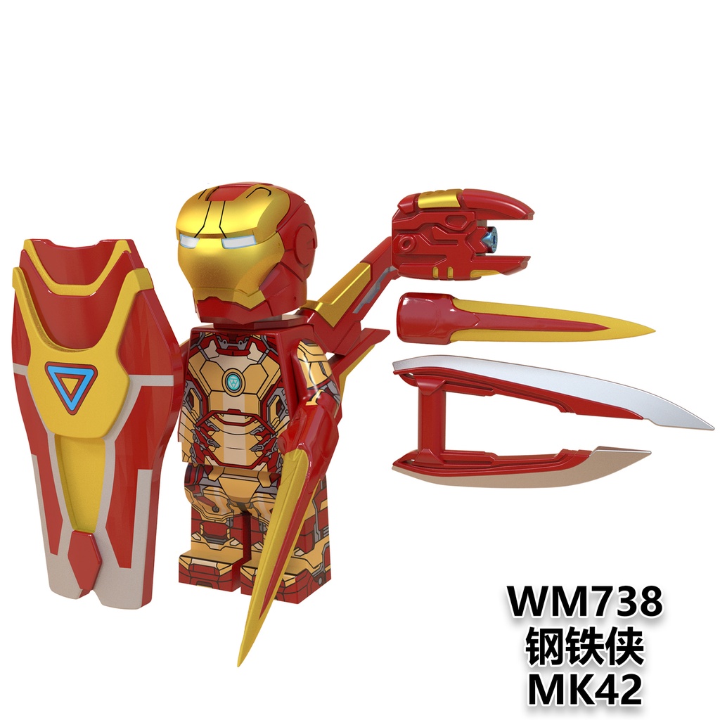 ของเล่นตัวต่อฟิกเกอร์ Marvel Superhero Thor Iron Man Rocky Falcon ขนาด ...