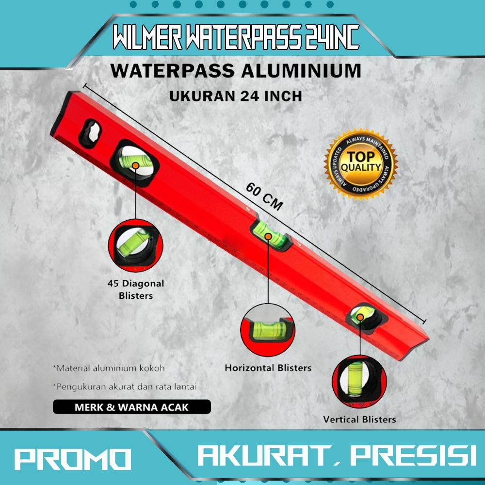 Waterpass Waterpas Magnet 24" 24inch 60CM WILMER Waterpass Heavy Duty ...