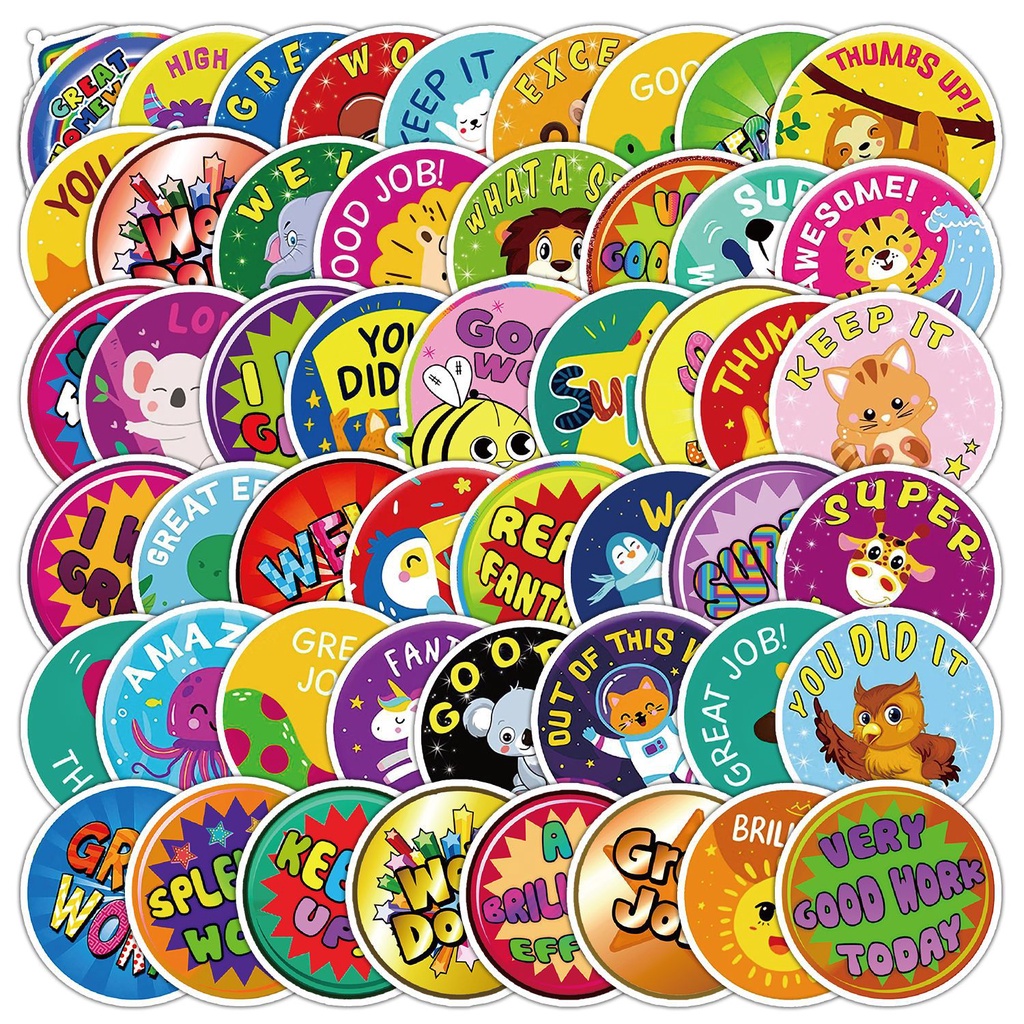 Funny English Kids Reward Series 04 Emoji Slang Stickers 50Pcs/Set DIY ...