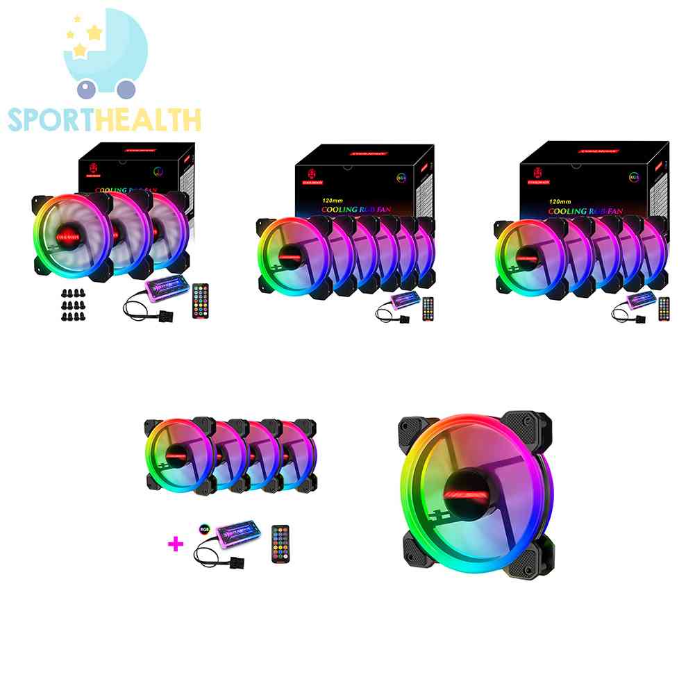 Coolmoon พัดลมระบายความร้อน RGB 6 Pin ขนาดเล็ก 12 ซม. พร้อมชุดควบคุม ...