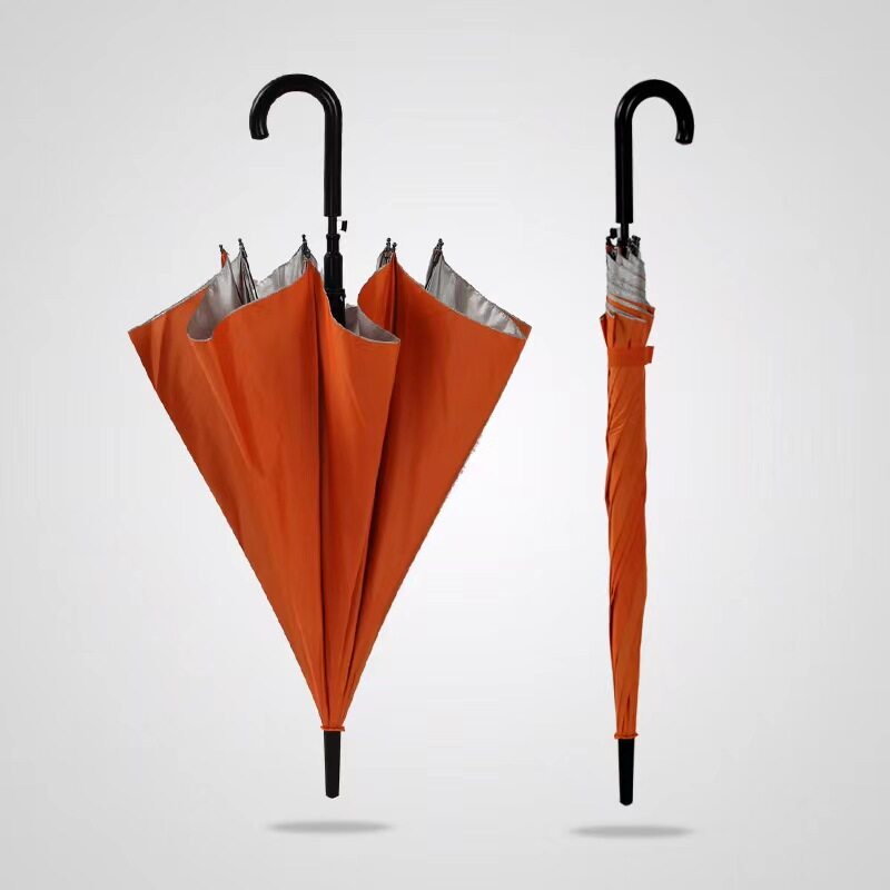 ร่มสีส้ม ร่มพระสงฆ์ ร่มยาวสปริง กันแดด กันฝน กันยูวี ขนาด 23 นิ้ว ร่ม ...