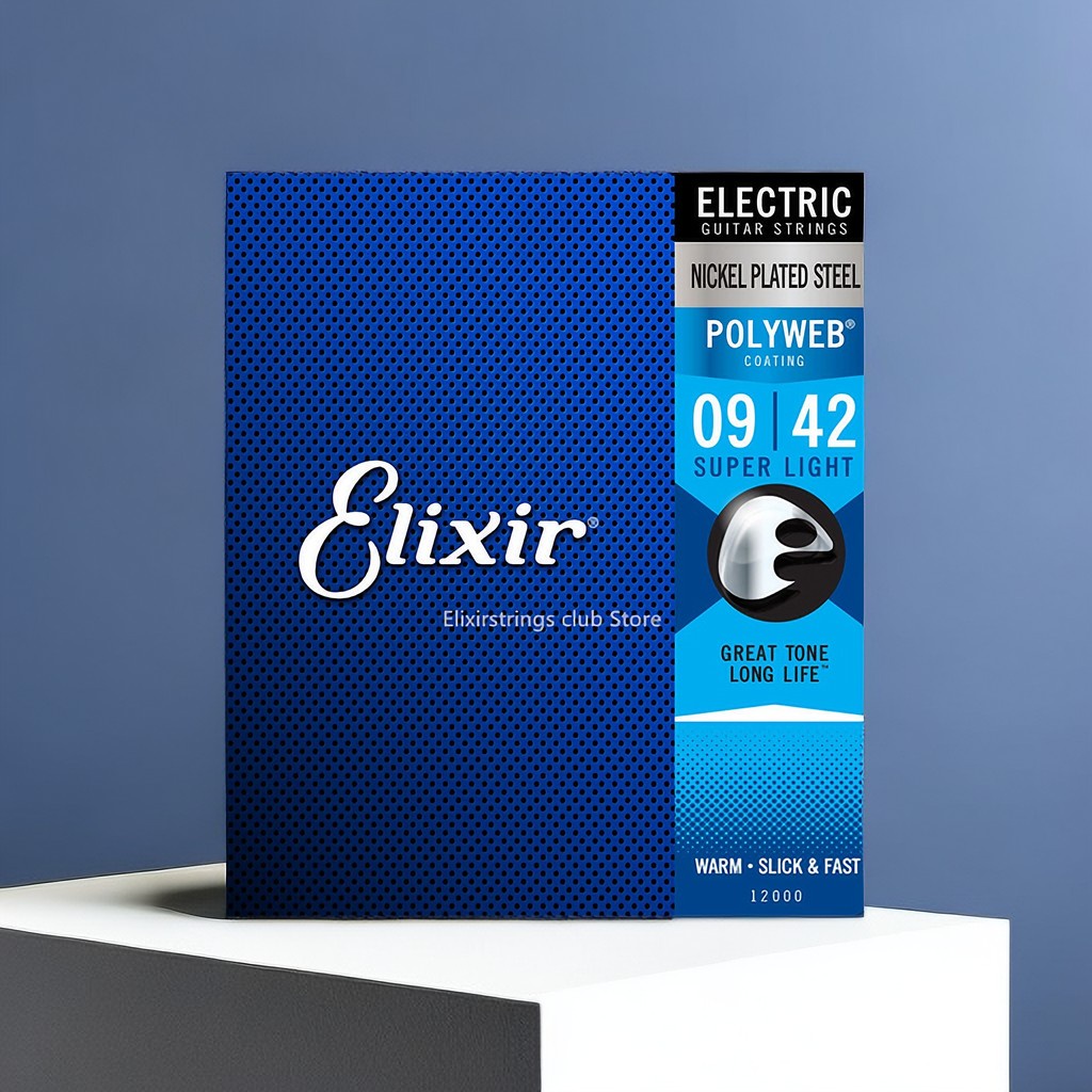 สายกีตาร์ไฟฟ้า เหล็กชุบนิกเกิล 12000 ELIXIR POLYWEB® สายนาฬิกาข้อมือดิจิตอล 009 .011 .016 .024 ...
