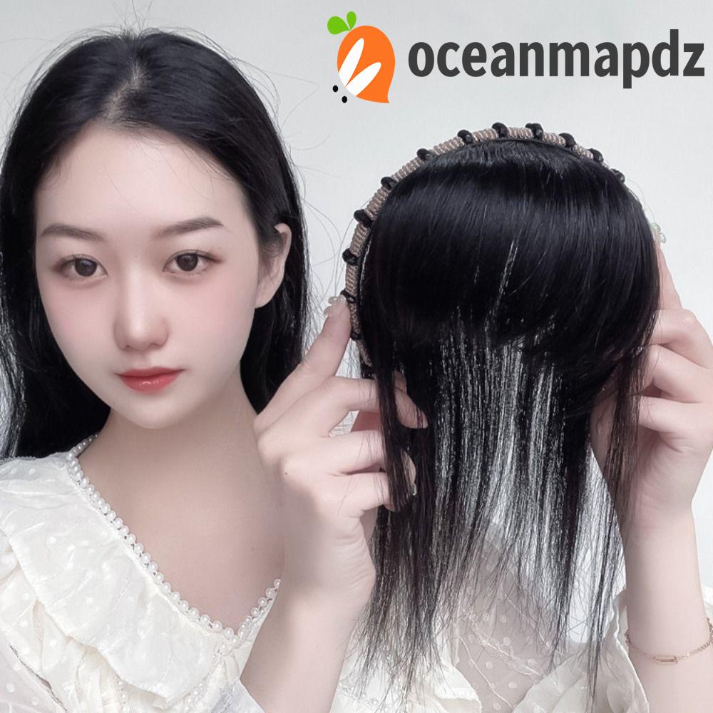 OCEANMAPDZ ที่คาดผมปลอม ผมหน้าม้า คุณภาพสูง ไร้รอยต่อ สีดํา สีน้ําตาล สังเคราะห์ เครื่องประดับผม ...