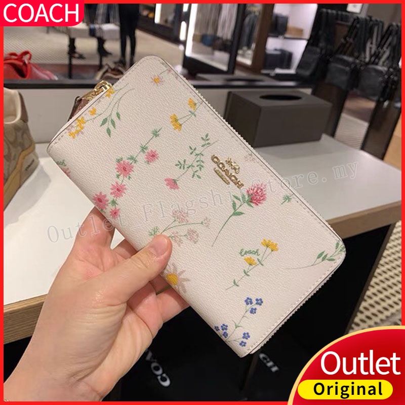 Dompet perempuan C0033 กระเป๋าสตางค์ซิปยาว Coac h หญิง ขาว พิมพ์ลาย | Shopee Thailand