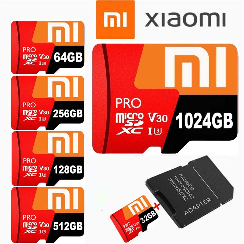Xiaomi การ์ดรีดเดอร์ Micro Memory SD TF 32 64 128 256 512GB 1TB SDXC Class10 พร้อมอะแดปเตอร์ ...
