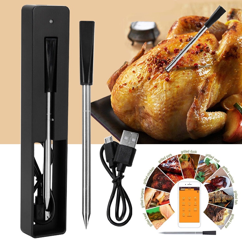 New Meat Food Steak Thermometer Dual Sensors Wireless BBQ Oven Grill ...
