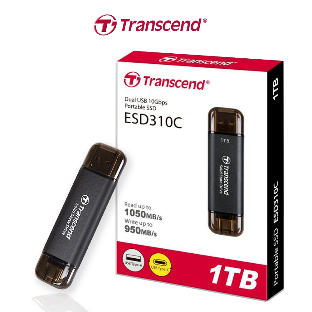 Transcend External SSD smallest 1TB : ESD310C : USB Type A and USB Type ...