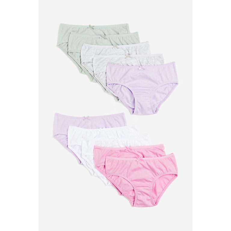H&M Girl 10-pack jersey briefs 0709023_1 | Shopee Thailand