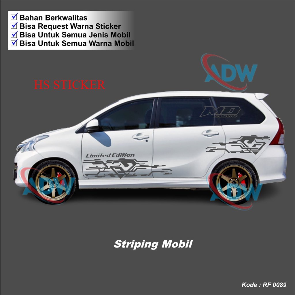 Avanza สติกเกอร์ตัดแต่งตัวถังด้านข้างรถยนต์ Avanza STICKER Motif ...