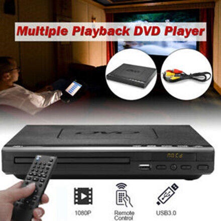 COD🚚 (จัดส่งทันที) เครื่องเล่น DVD / VCD / CD / USB VCR Player 1080P ...