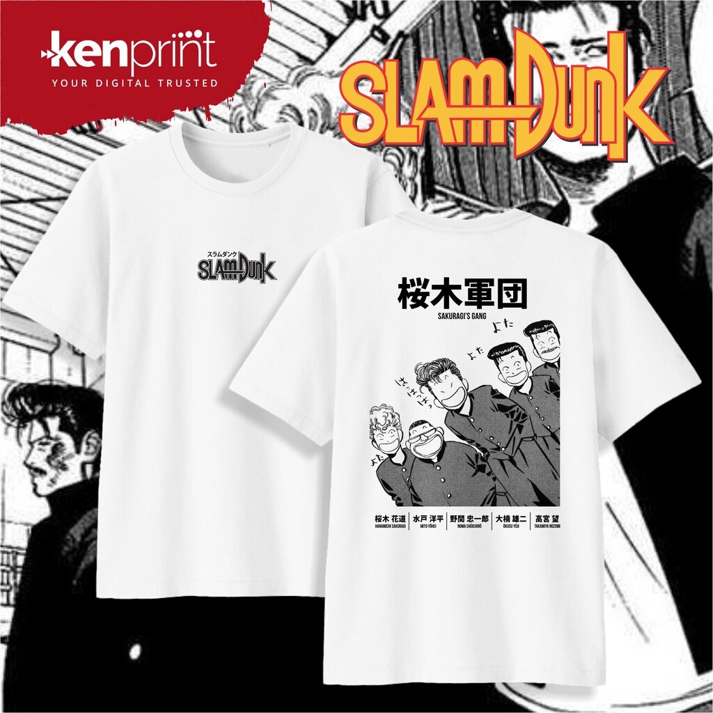 เสื้อยืดฤดูร้อน[S-5XL]เสื้อยืด พิมพ์ลาย Hanamichi DUNK SLAM SAKURAGI ...