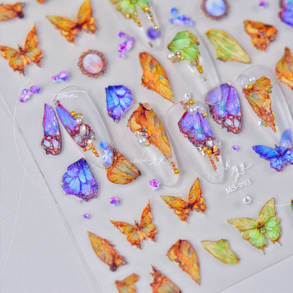 [Meow.Sensei] Tomoni นูนสติ๊กเกอร์แต่งเล็บ Mo Lost Cooperation สไตล์ญี่ปุ่น Retro สติ๊กเกอร์ติด ...