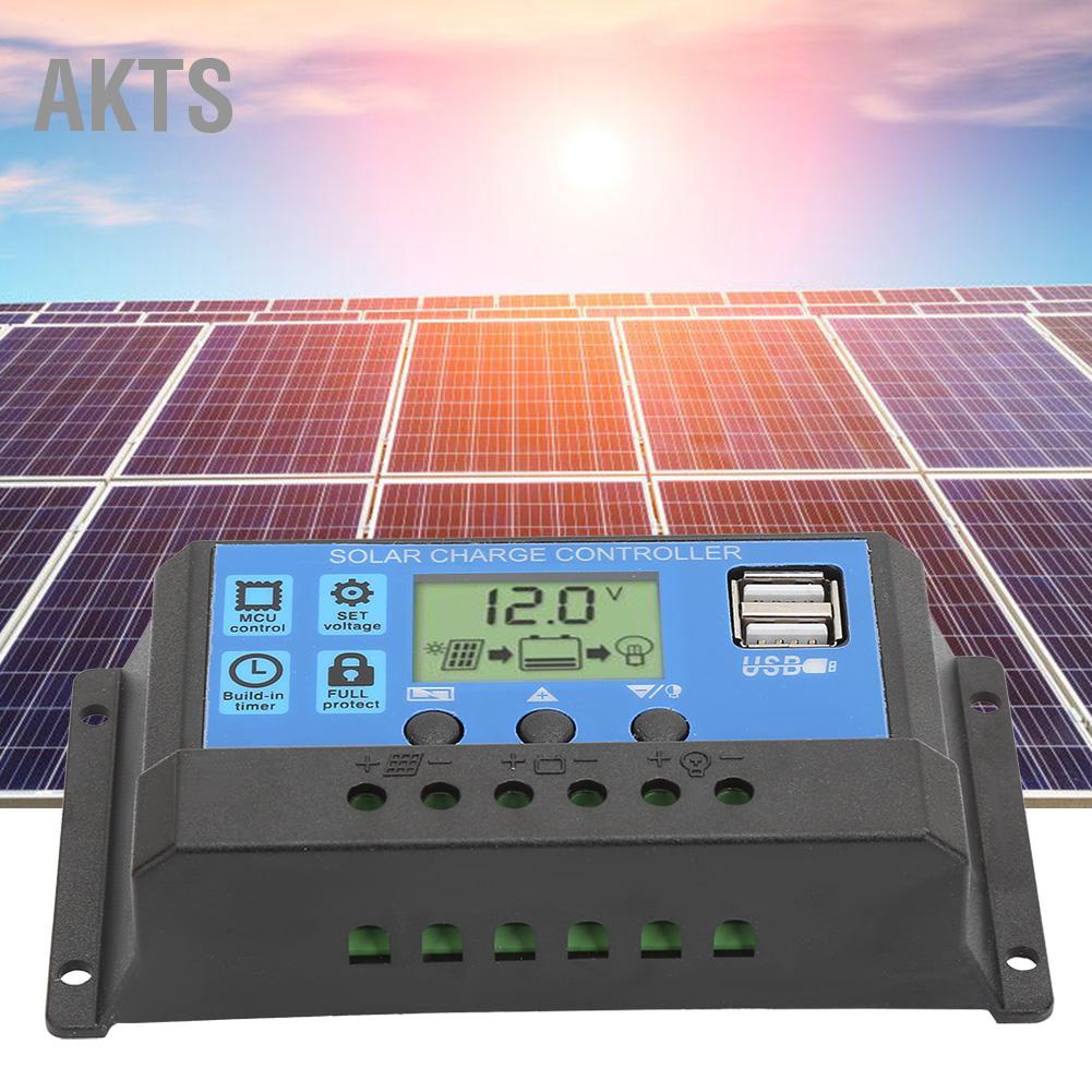 AKTS ตัวควบคุมแผงโซลาร์เซลล์พร้อมพอร์ต USB ตัวควบคุมการชาร์จพลังงานแสง ...