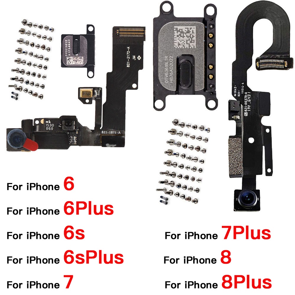 กล้องหน้า แบบยืดหยุ่น สําหรับ iPhone 6 6P 6S 7 7Plus 8 Plus พร้อมลําโพงหู และชุดสกรูด้านใน แบบ ...