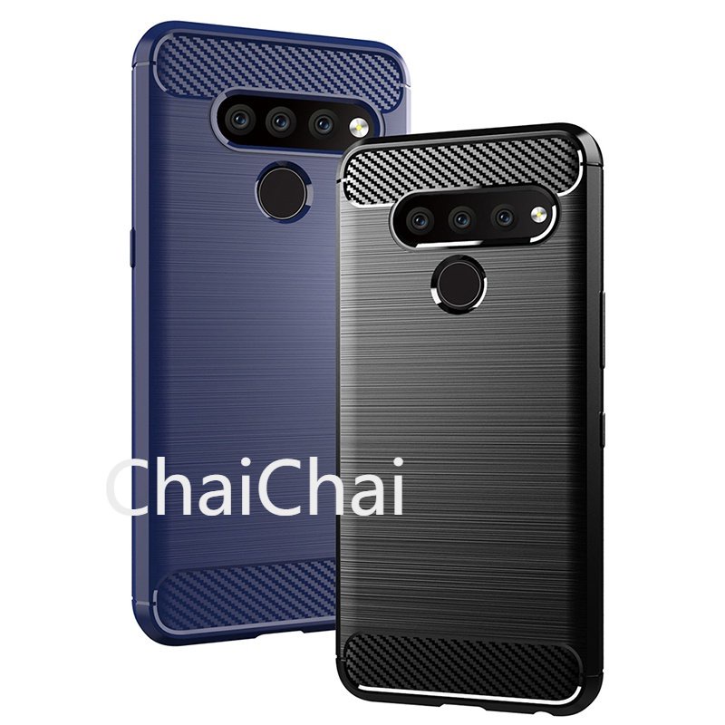 เคสโทรศัพท์ TPU คาร์บอนไฟเบอร์ กันกระแทก สําหรับ LG V50 V50s V60 V40 ...
