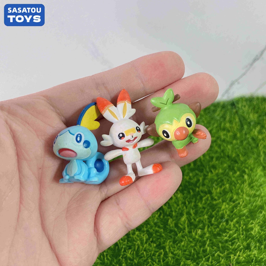 ของเล่นฟิกเกอร์ pokemon Scorbunny Raboot Cinderace Grookey Thwackey ...