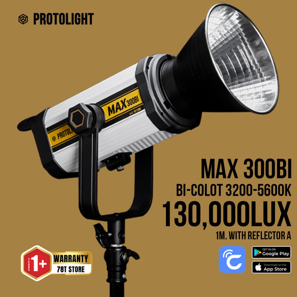 Protolight MAX 300BX ไฟสตูดิโอLED COB ไฟต่อเนื่อง 300W ปรับสีได้ ช่างภาพใช้เป็นไฟถ่ายรูป VDO ...