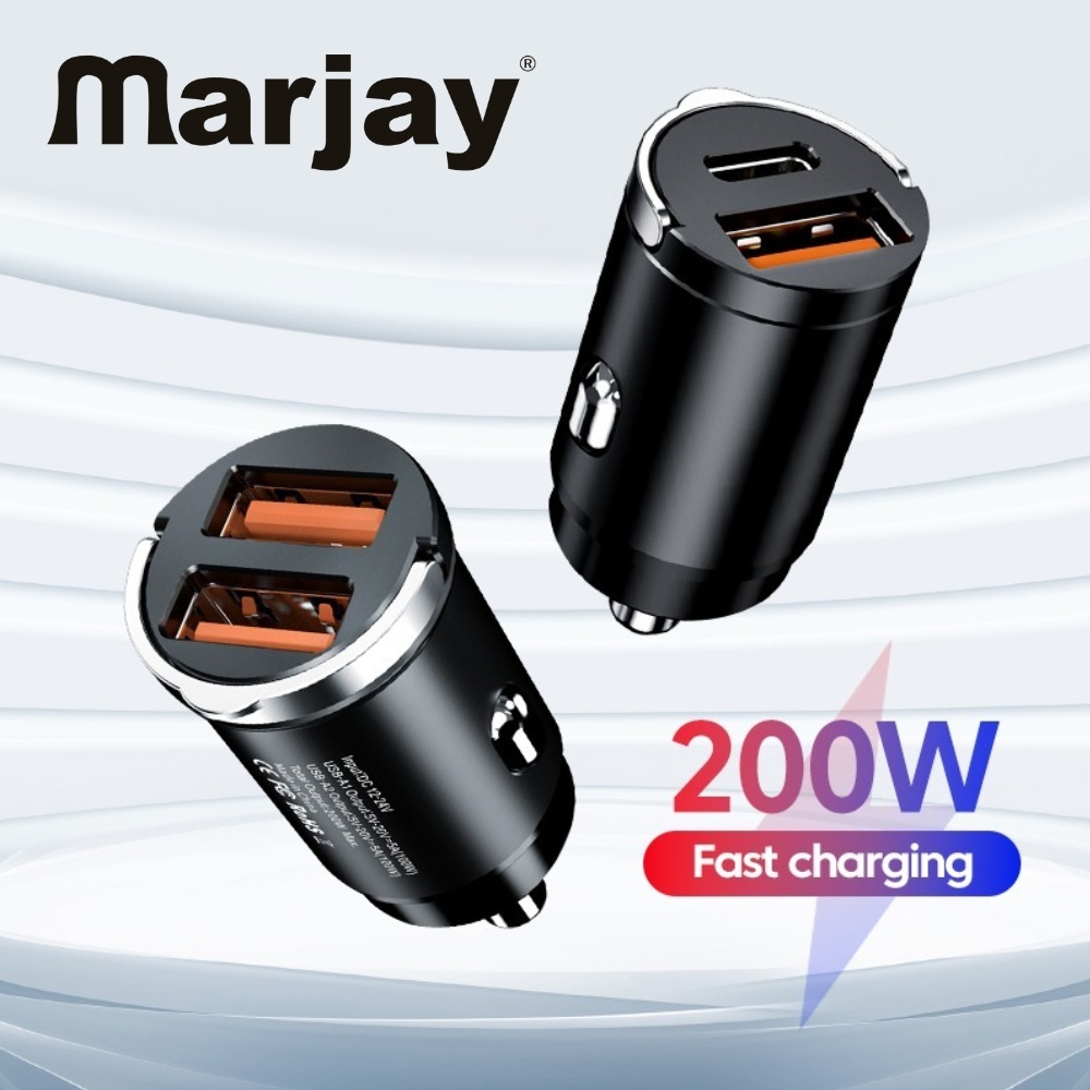 Marjay 200W QC3.0 PD USB Super Fast Car Chargers Type C 115W Mini ...