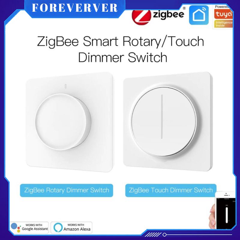 EU ZigBee Smart Rotary/Touch Light Dimmer Switch Smart Life/Tuya APP ...