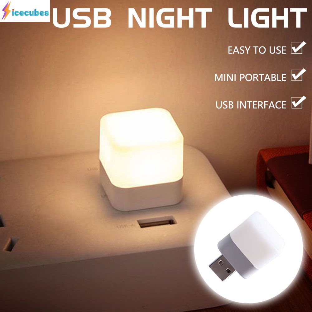 Usb Night Light Mini Led Usb Plug Power Bank ชาร์จ Usb Book Lights ...