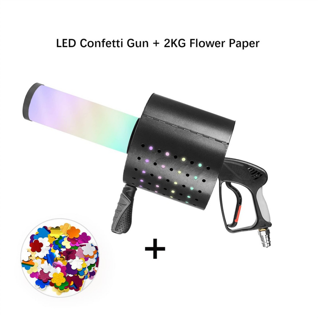 LED CO2 Jet Party Confetti Gun Colors CO2 Confetti Launcher Cannon FX ...