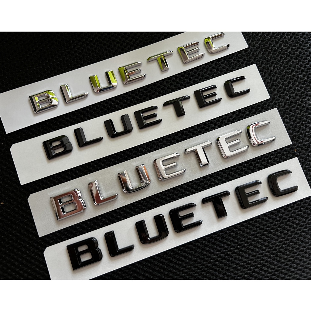 1 ชิ้น Chrome Gloss ตัวอักษรสีดํา Word BLUETEC Fender Trunk ฝาปิด Lip ...