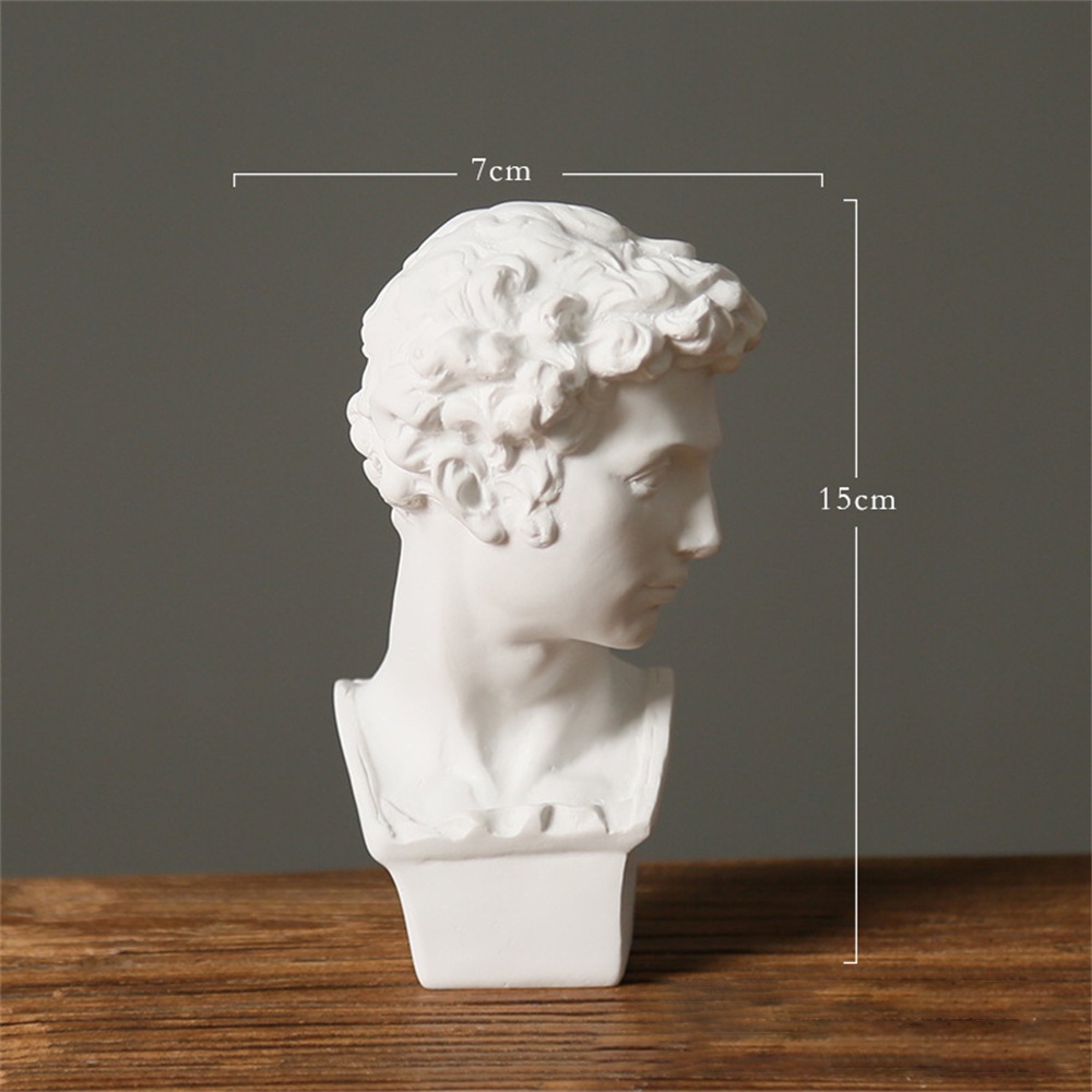 ღ Nordic David ประติมากรรมเรซิ่น White David Head Portraits Greek ...
