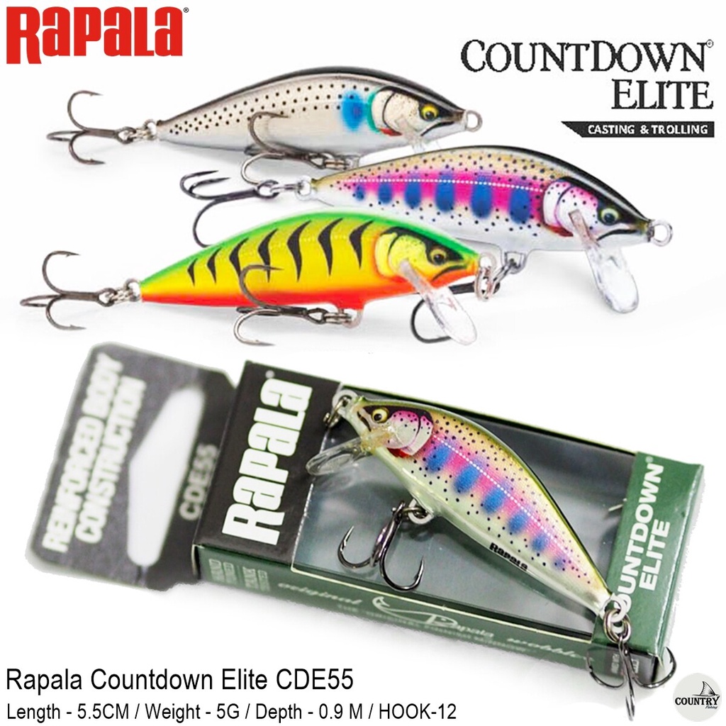 เหยื่อปลอม RAPALA Countdown Elite CDE-55 Lure Bait Sinking 5.5cm | Shopee Thailand