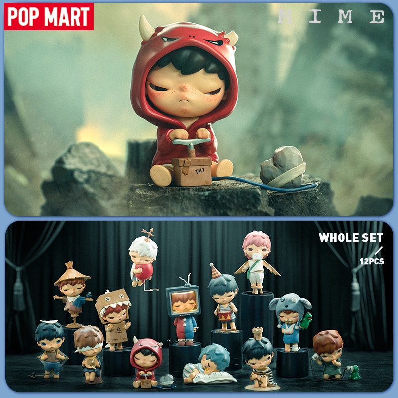 Pop MART Hirono Mime Series Mystery Box 1 ชิ้น / 12 ชิ้น POPMART Blind Box ฟิกเกอร์แอคชั่นน่ารัก ...