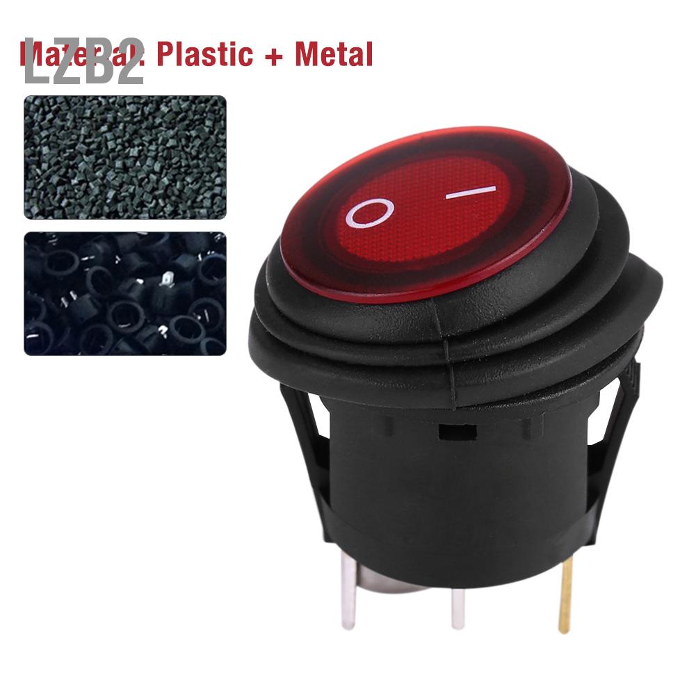 LZB2 2 ชิ้นไฟ LED สีแดง 12V/24V สากล 20A 3 ขารถอัตโนมัติเรือรอบเปิดปิดสวิตช์โยกสลับ | Shopee ...