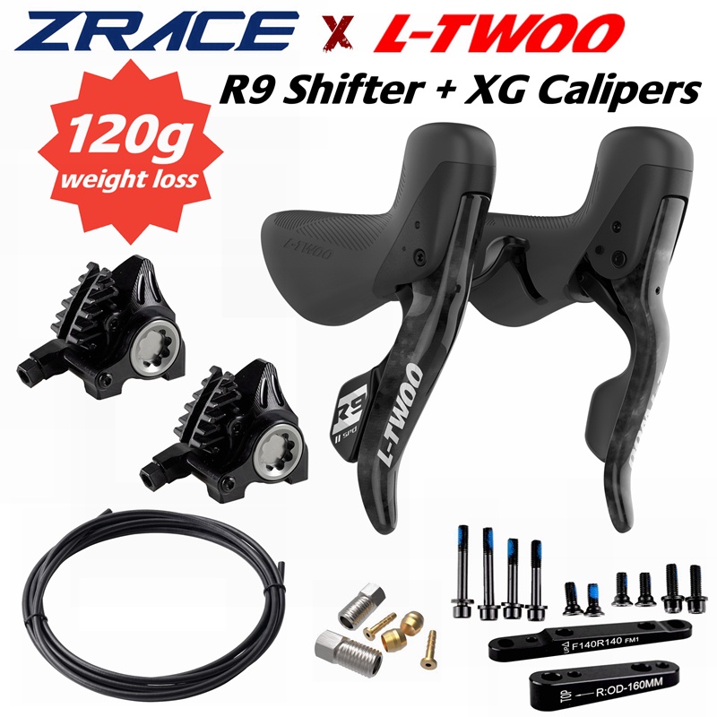 Ltwoo R9 Disc 2x11s Road Hydraulic Disc Shifter + ZRACE XG Flat Mount ...