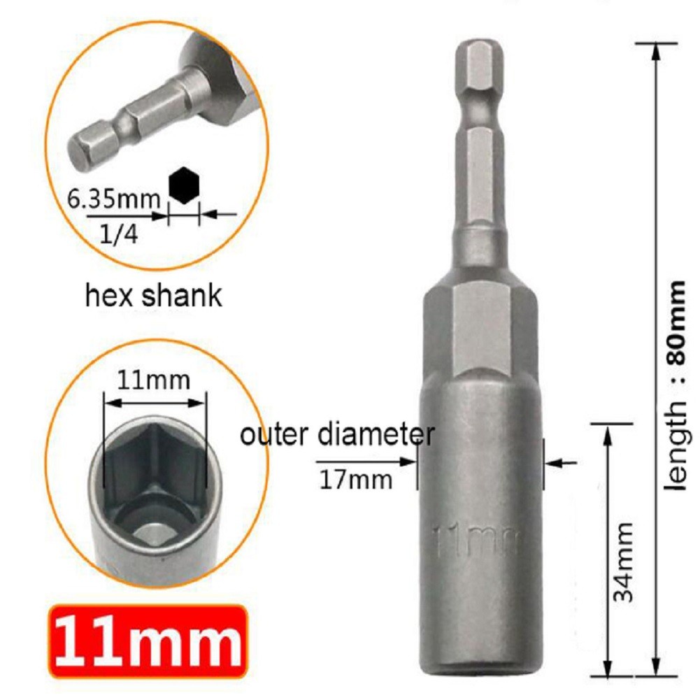⭐2023 ⭐1pc Metric 80mm Socket Magnetic Nut Driver Adapter Drill Bits 1/ ...