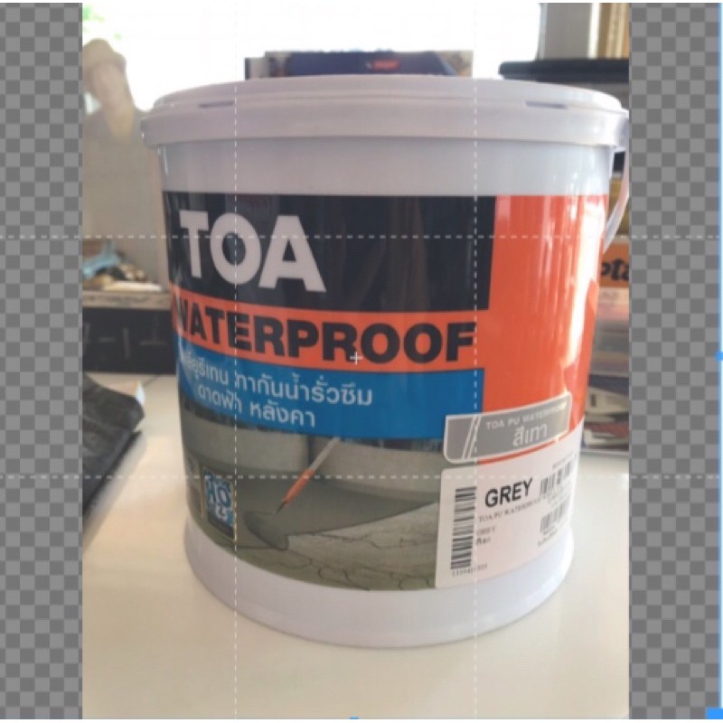 เทปและกาว TOA PU WATERPROOF กันรั่วซึม ดาดฟ้า (4kg) โพลียูรีเทน สีเทา ...