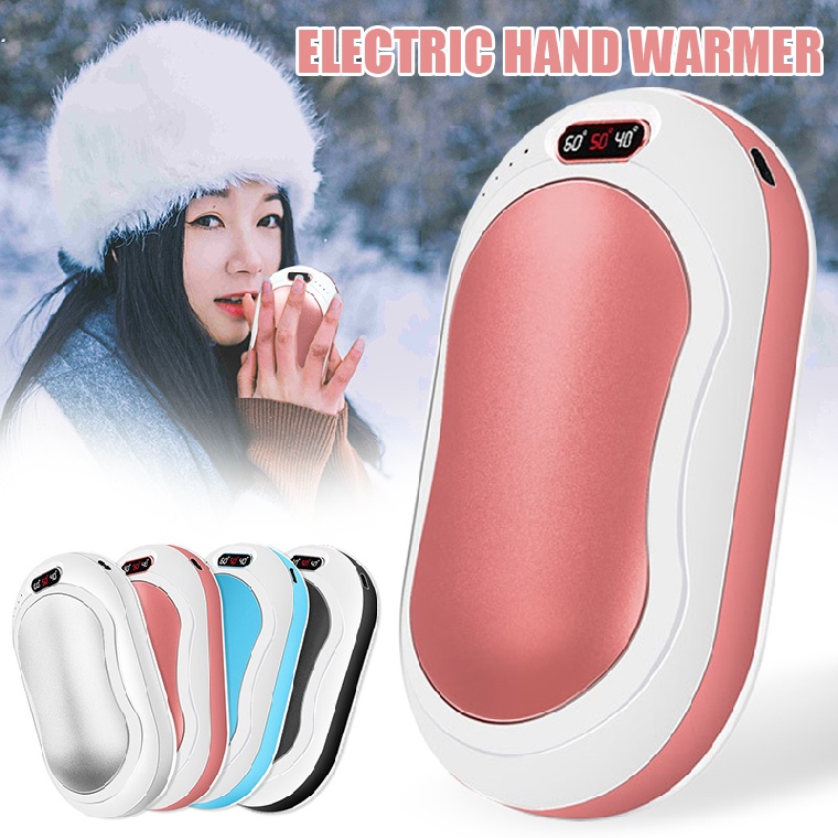 New USB Rechargeable Mini Hand Warmer 2 In 1 Power Bank Electric Winter ...