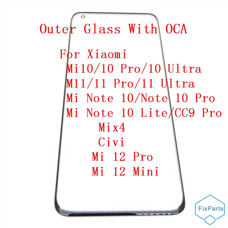 อะไหล่หน้าจอสัมผัส LCD พร้อม OCA สําหรับ Xiaomi Mi 10 Pro 11 Ultra 12 Mini Note10 Lite Mix4 Civi ...
