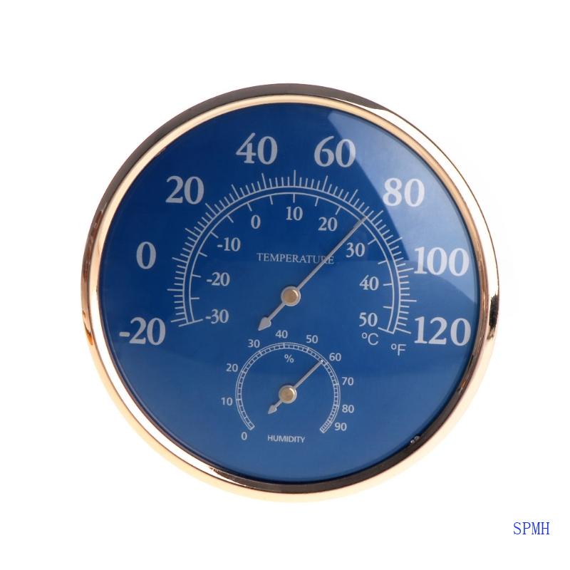 Large Round Hygrometer Temperature Humidity Monitor Meter Gauge Blue ...