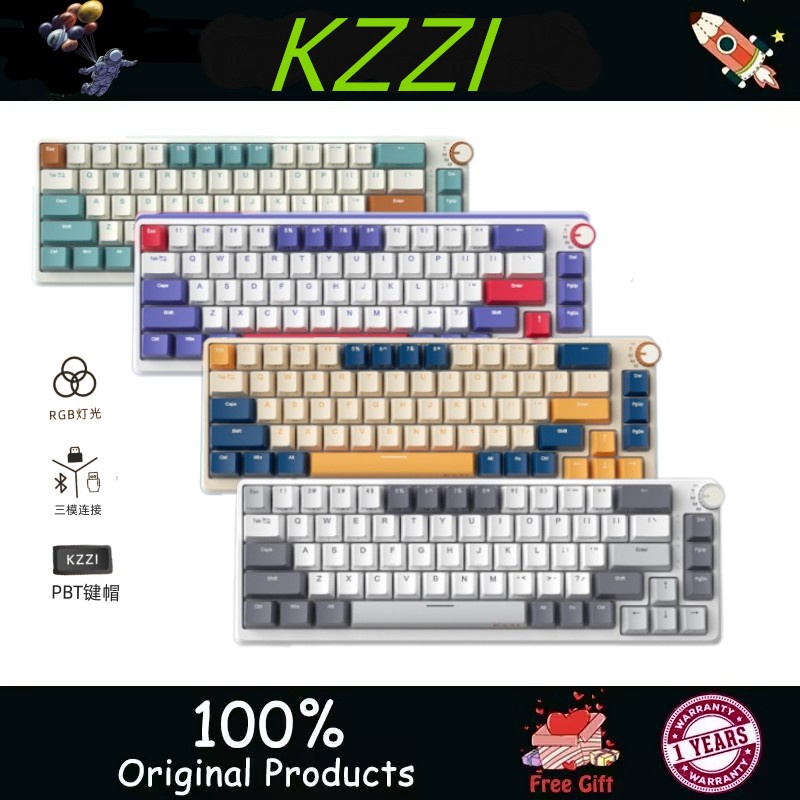 Kzzi K68 คีย์บอร์ดบลูทูธไร้สาย RGB | Shopee Thailand