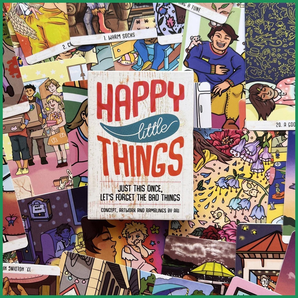 การ์ดเกมกระดาน ไพ่ทาโรต์ ลาย Happy Little Things Oracle สําหรับทุกทักษะ ...