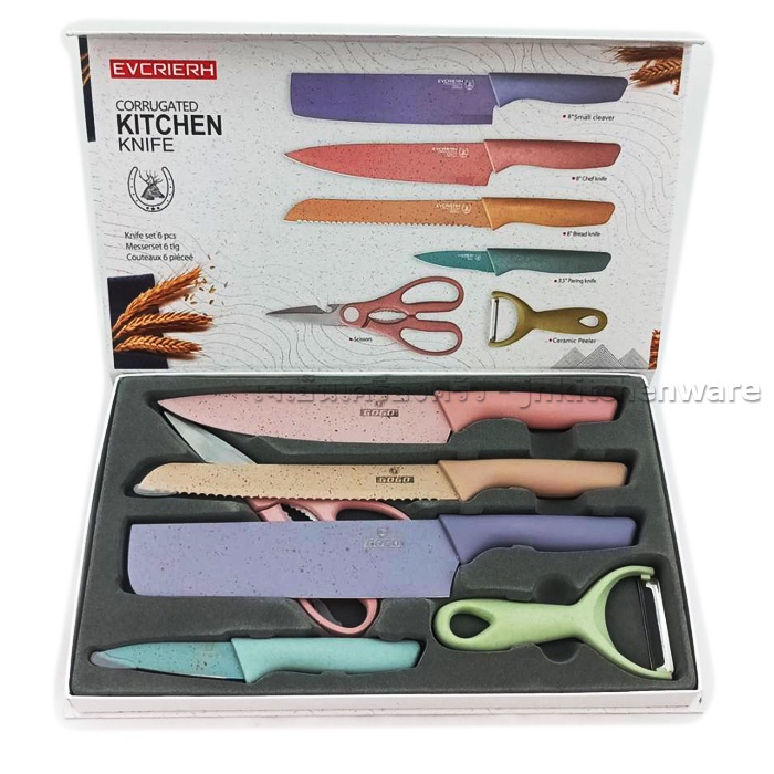 ชุดมีด 6 ชิ้นชุด สีพาสเทล GG (ER-0278) | Shopee Thailand