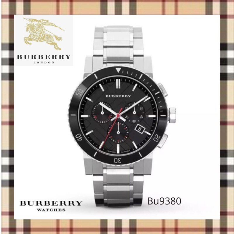 พร้อมส่ง‼️Burberry black dial Chronograph Stainless steel mens watch ...